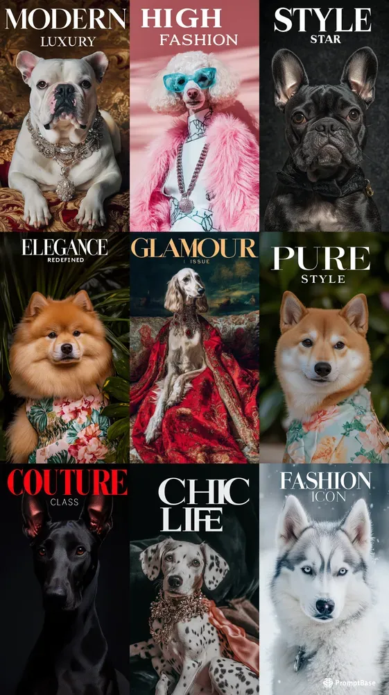 Vogue Cover Photographs Animals Midjourney Prompt | PromptBase