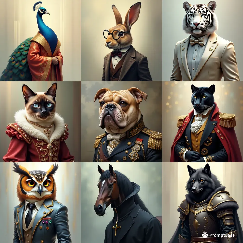 Elegant Anthropomorphic Portraits Leonardo Ai Prompt | PromptBase