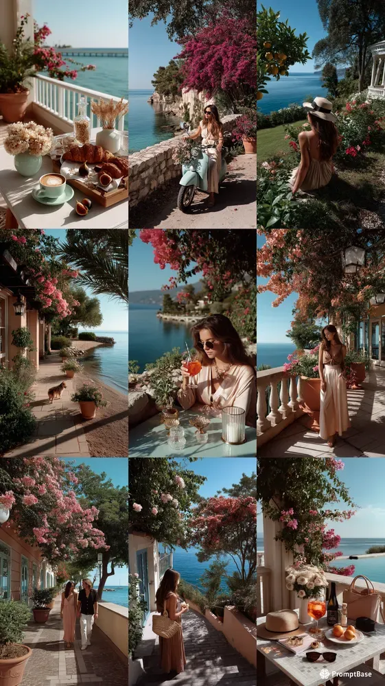 Amalfi Coast Inspired Summer Aesthetics Midjourney Prompt | PromptBase