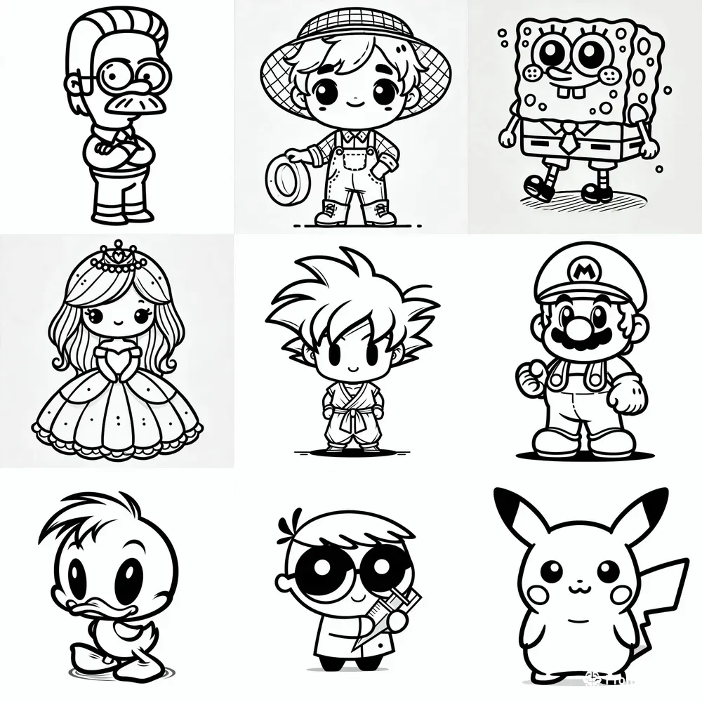 Cute Toddles Cartoon Coloring Pages DALL·E Prompt | PromptBase