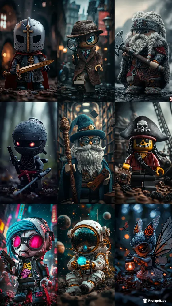 Cinematic Lego Character Photography Midjourney Prompt | PromptBase