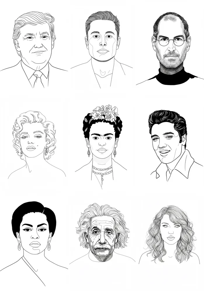 Iconic Line Art Imagen Prompt | PromptBase