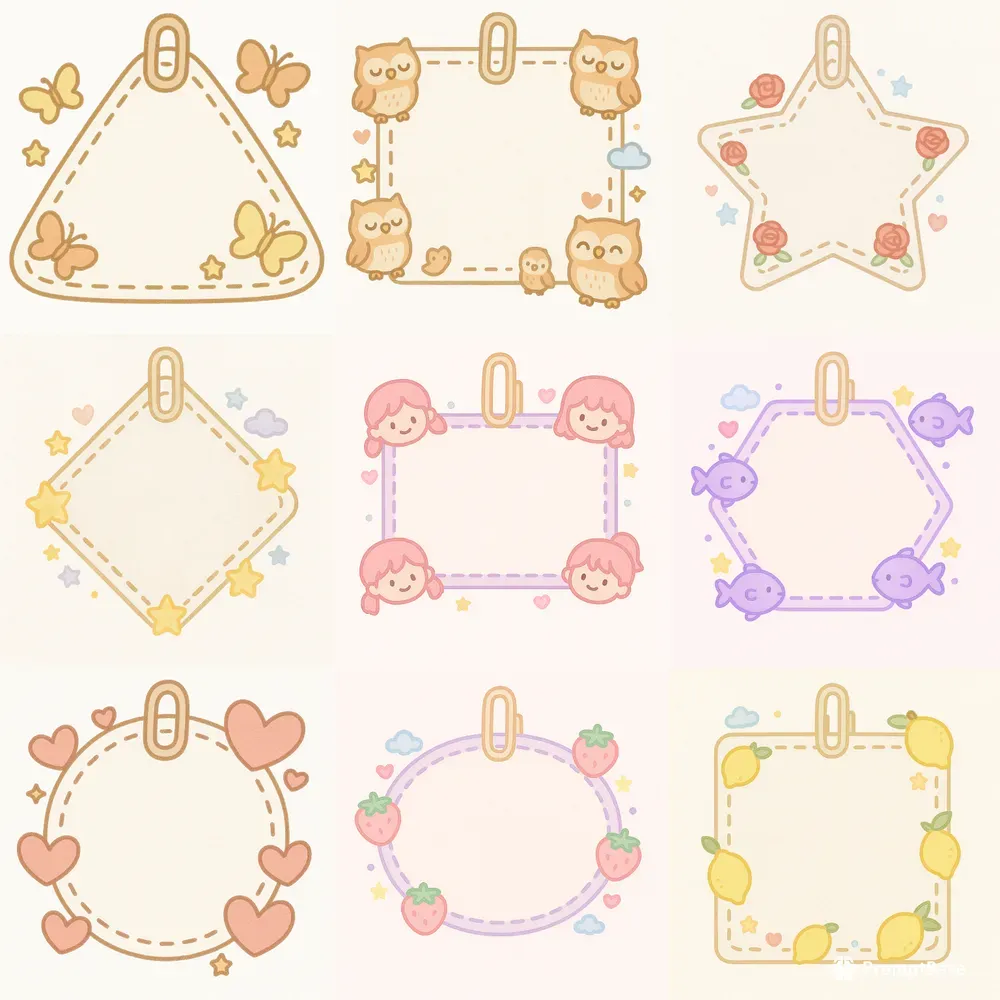 Kawaii Style Doodle Labels ChatGPT Image Prompt | PromptBase