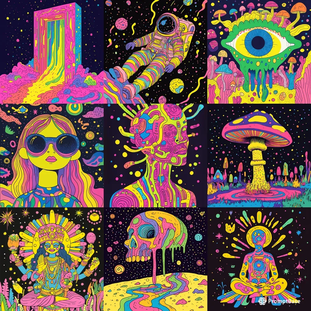 Psychedelic Cartoon Lsd Art Midjourney Prompt | PromptBase