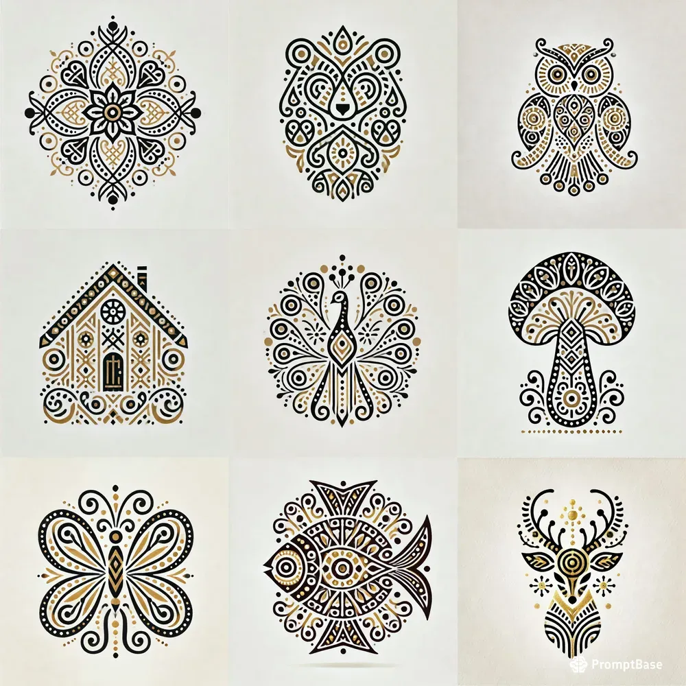 Nordic Folk Art Logos DALL·E Prompt | PromptBase