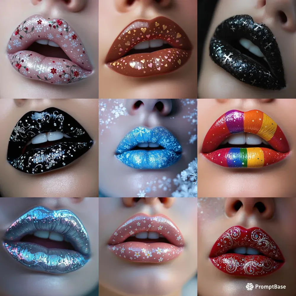 Realistic Lips With Cultural Patterns FLUX Prompt | PromptBase