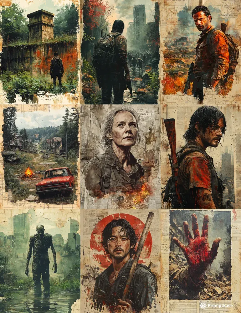 Zombie Apocalypse Junk Journal Pages Midjourney Prompt | PromptBase