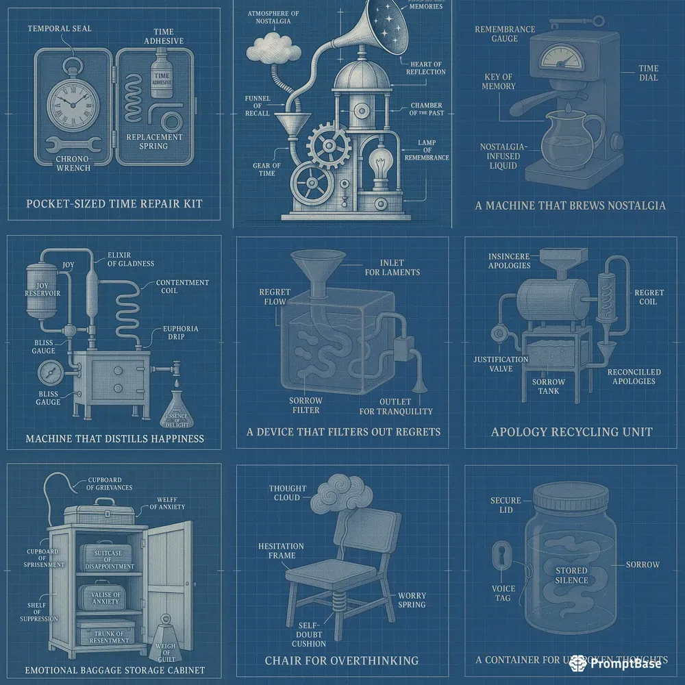 Impossible Blueprint Diagrams ChatGPT Image Prompt | PromptBase
