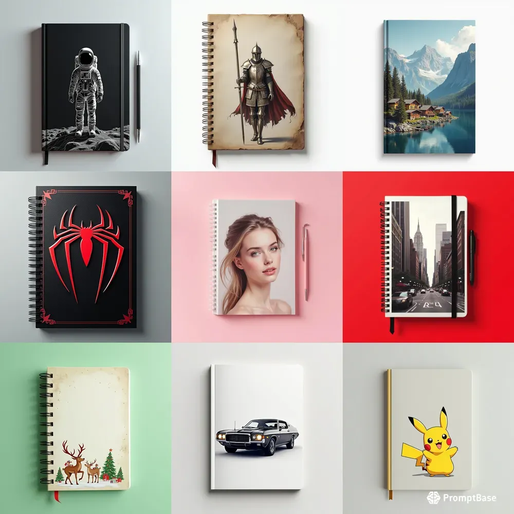Cover Images Of Trendy Notebooks FLUX Prompt | PromptBase