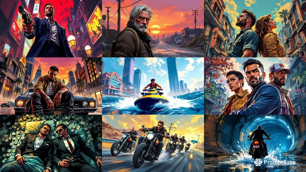 Gta Style Covers FLUX Prompt | PromptBase