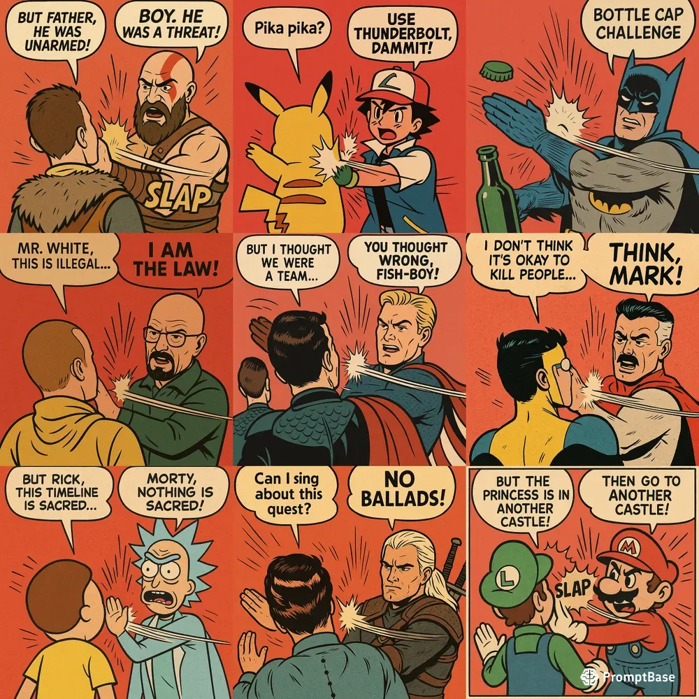 1960s Batman Slapping Robin Memes ChatGPT Image Prompt | PromptBase