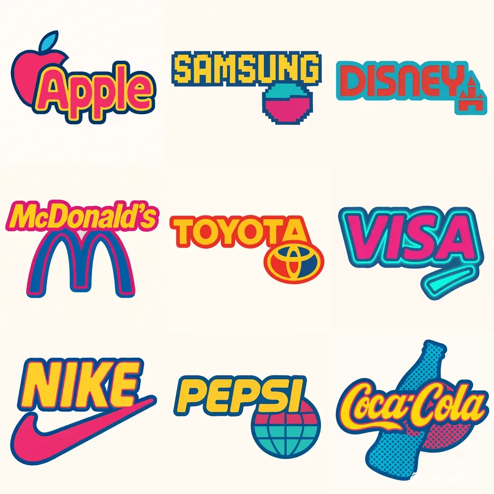 Retro 1980s Brand Logo Redesigns ChatGPT Image Prompt | PromptBase