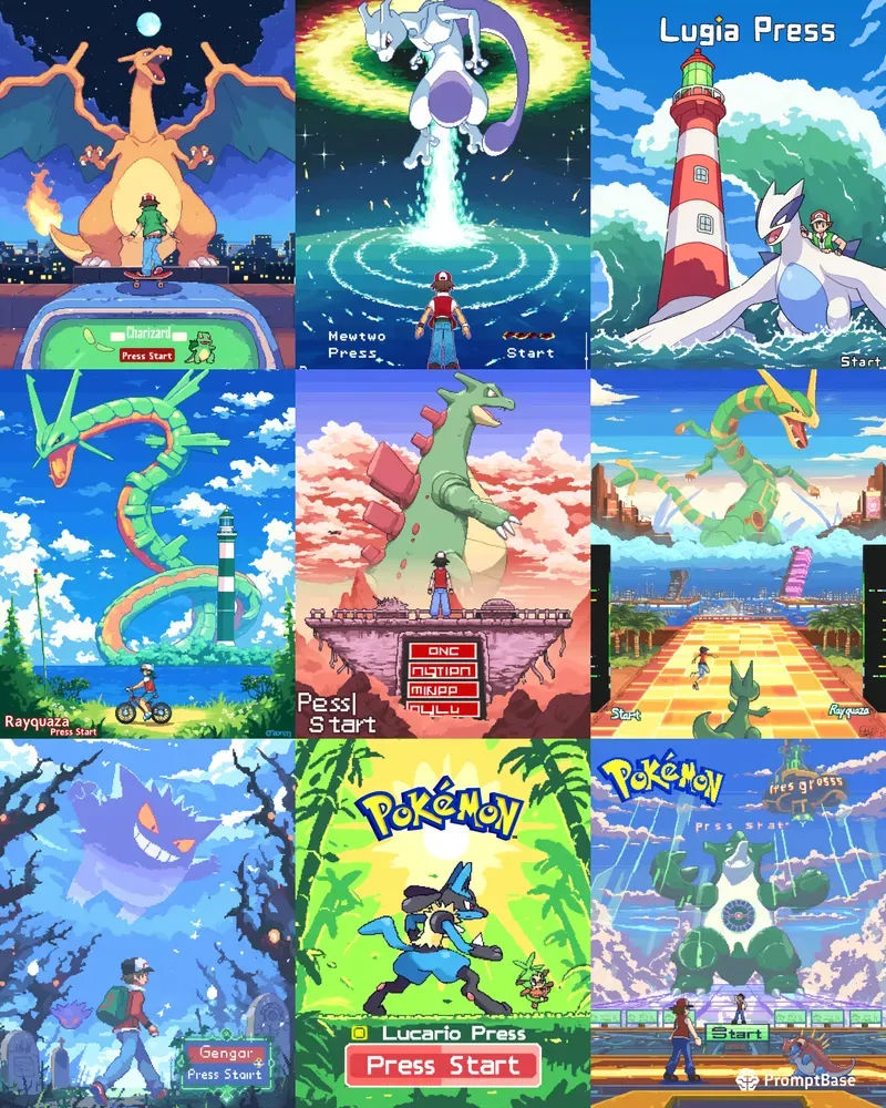 Pixel Art Posters Pokemon Midjourney Prompt | PromptBase