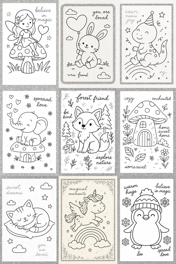 Junk Journal Coloring Pages For Kids ChatGPT Image Prompt | PromptBase