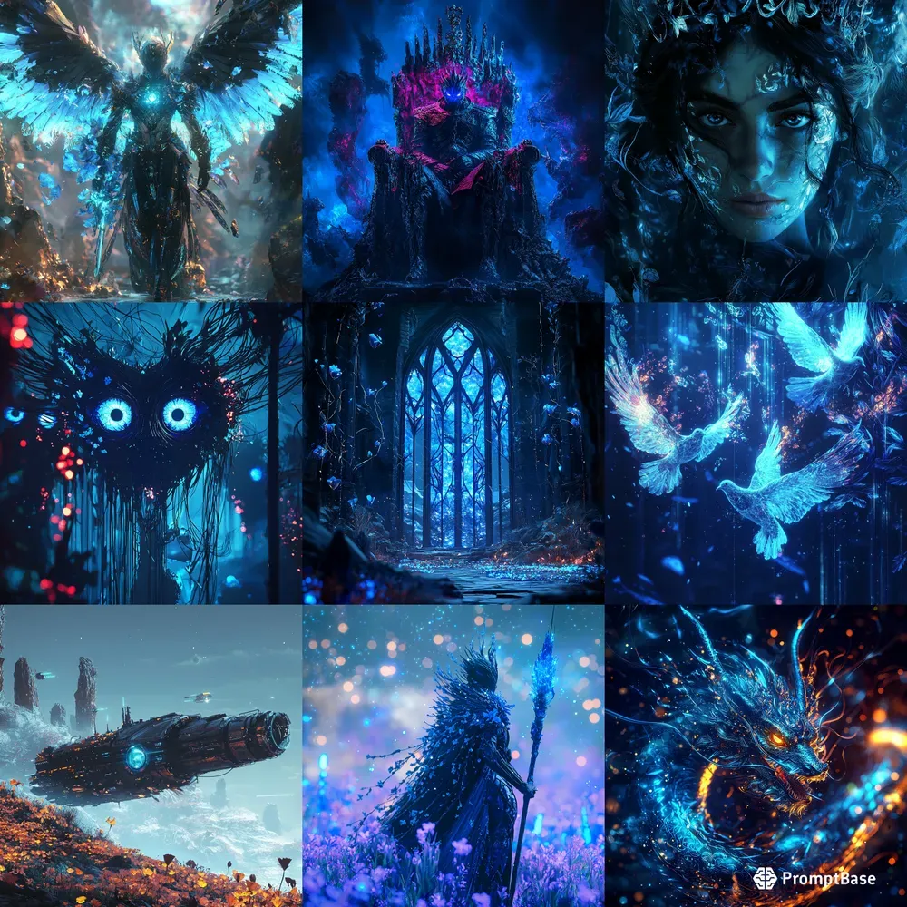 The Blue Underworld Dimensions Midjourney Prompt | PromptBase