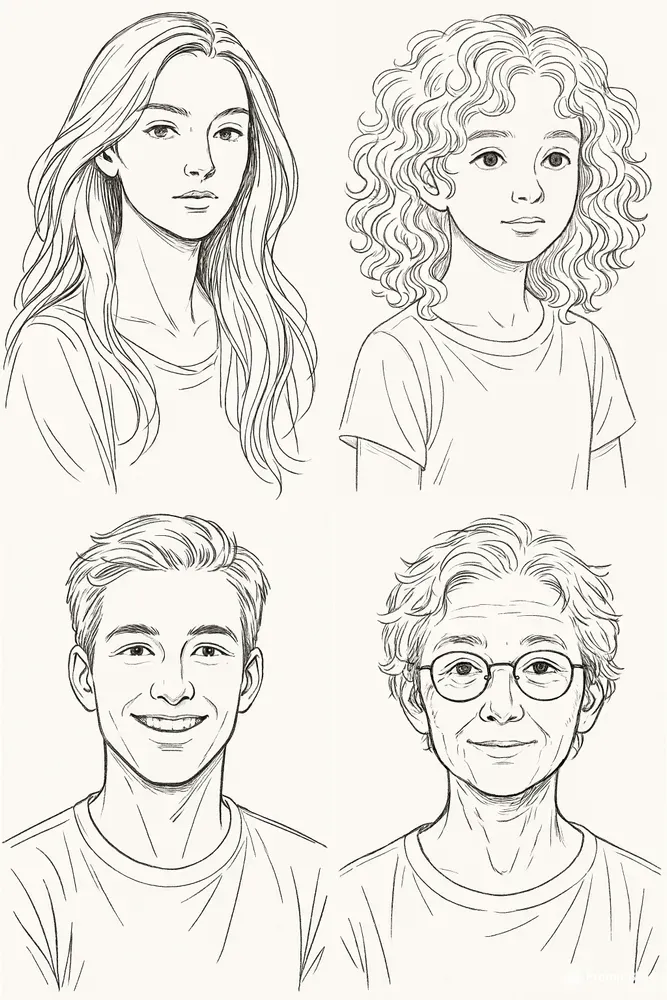 Simple Portrait Line Art ChatGPT Image Prompt | PromptBase