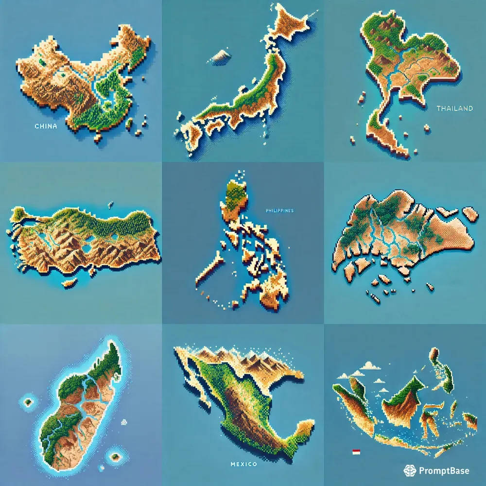 Retro Pixel Art Maps DALL·E Prompt | PromptBase
