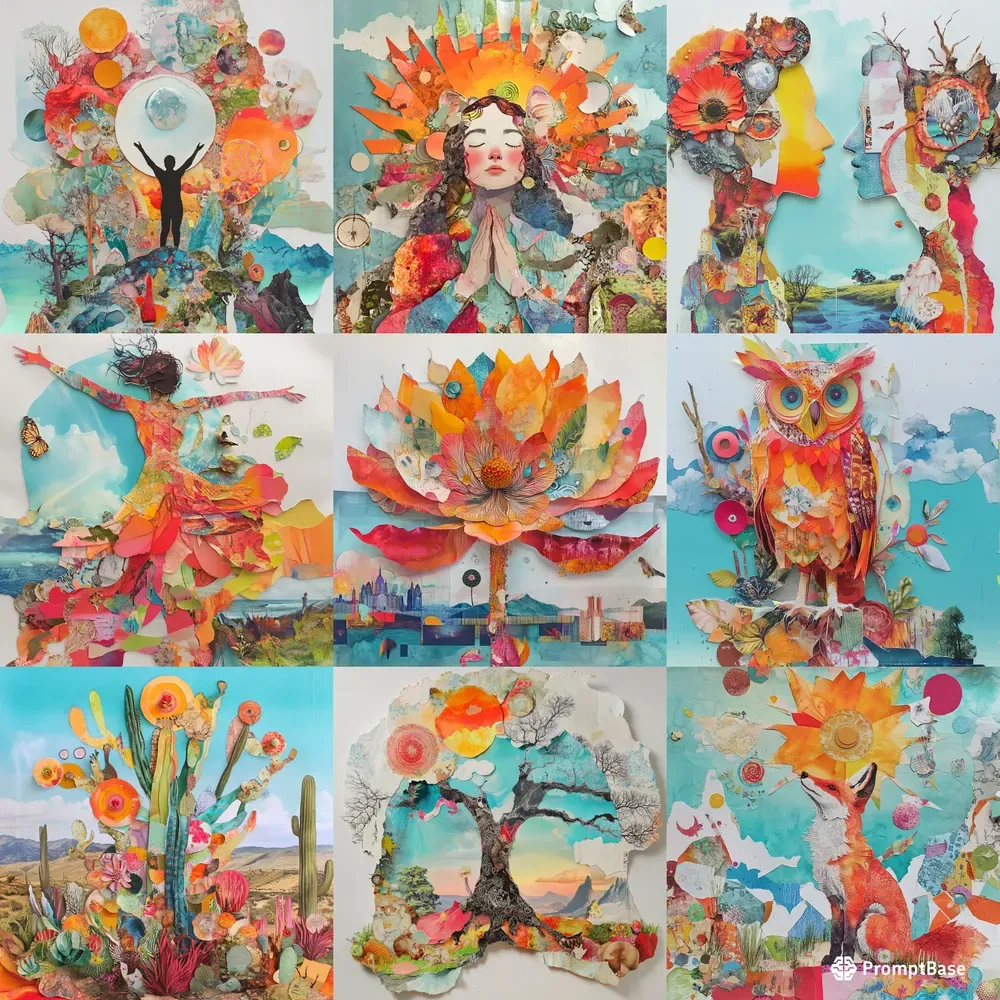 Fun Chaotic Collages Art Posters Midjourney Prompt | PromptBase