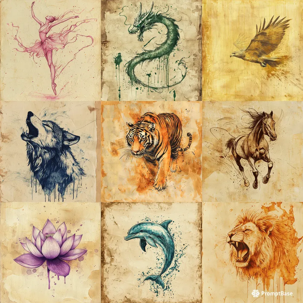 Realistic Ink Art With Fluid Motions Midjourney Prompt | PromptBase