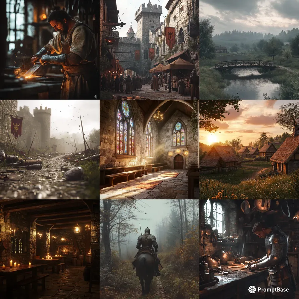 Medieval Realism With Earthy Tones Midjourney Prompt | PromptBase