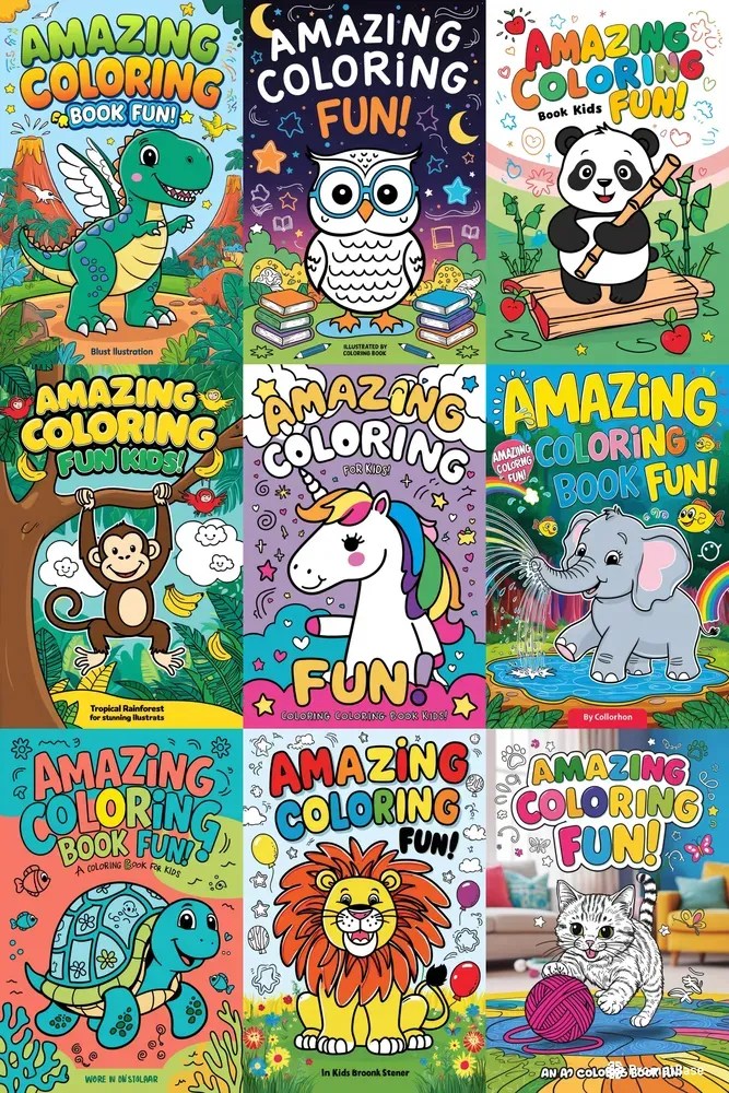 Coloring Book Cover Cartoon Illustrations Leonardo Ai Prompt | PromptBase