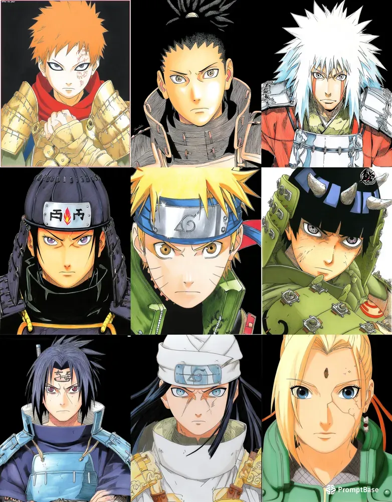 Naruto Portraits Colored Pencils Midjourney Prompt | PromptBase