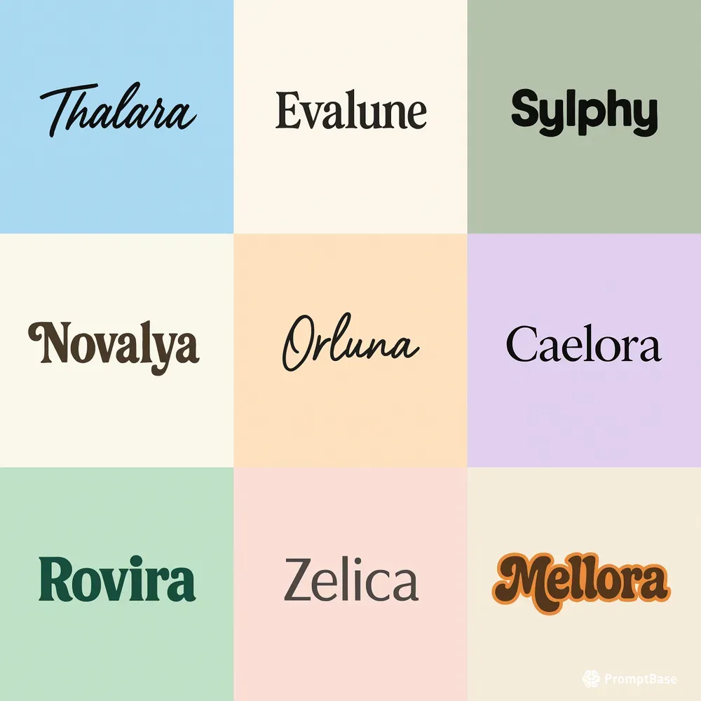 Stylized Brand Name Font Types ChatGPT Image Prompt | PromptBase