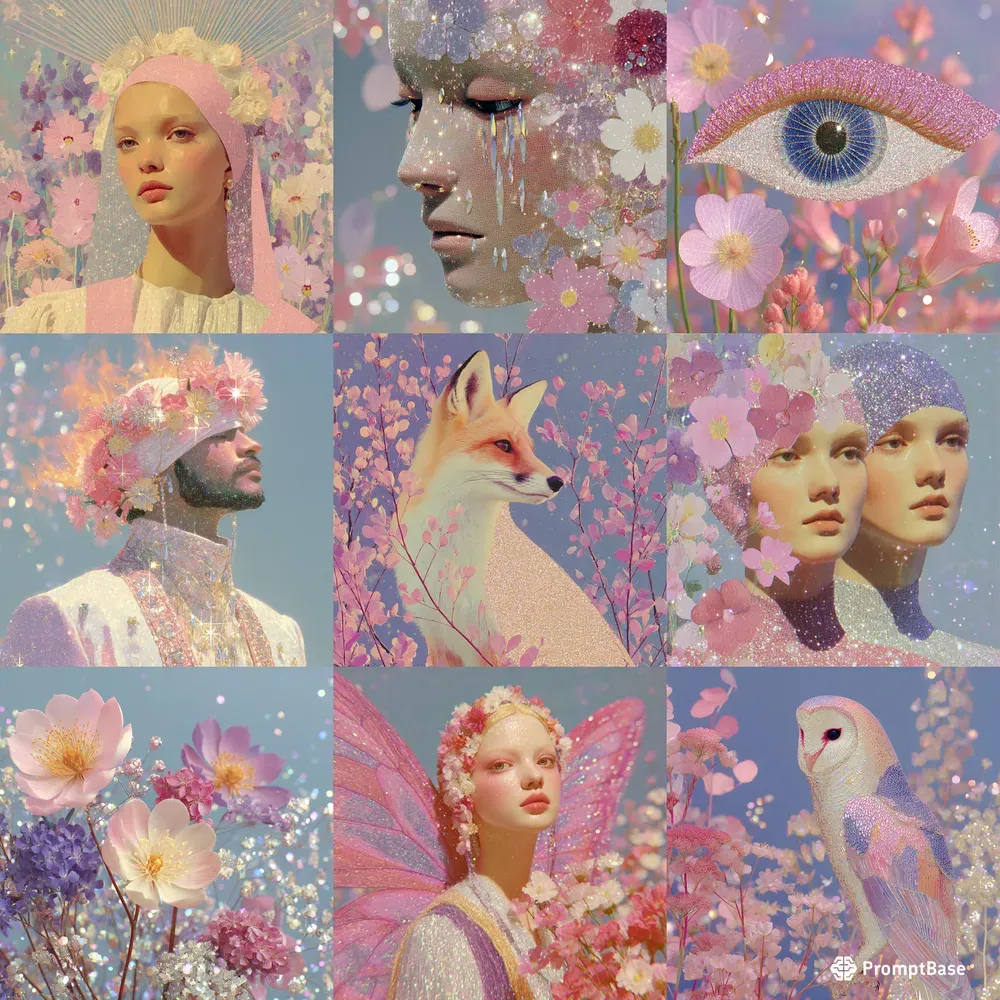 Fairycore Glitter Bloom Aesthetics Midjourney Prompt | PromptBase