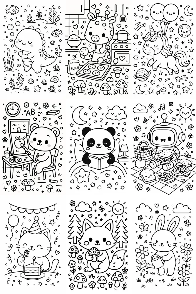 Fun Doodle Coloring Pages ChatGPT Image Prompt | PromptBase