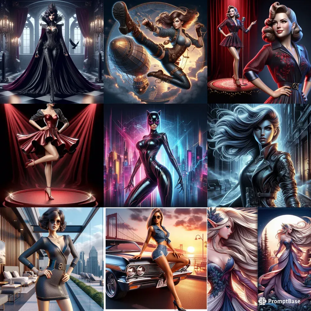 Beautiful Pin Up Girl Illustrations DALL·E Prompt | PromptBase