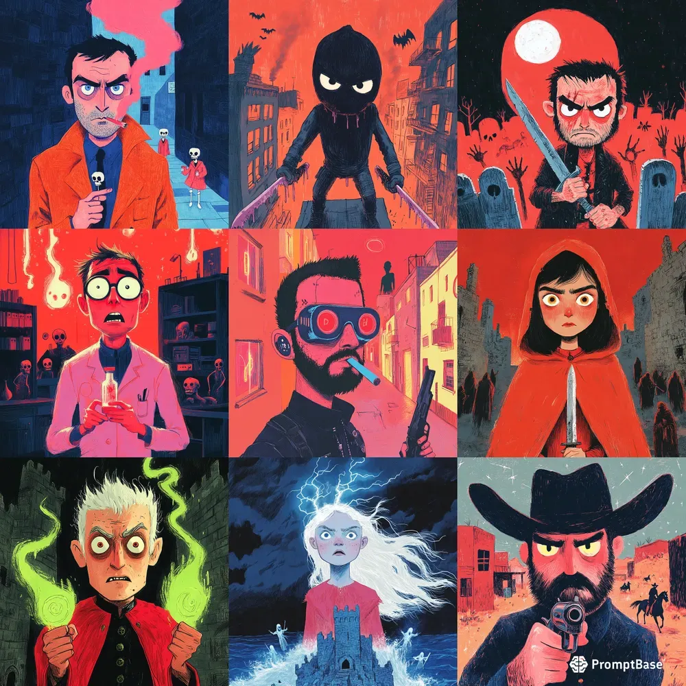 Dramatic Comic Cover Illustrations Midjourney Prompt | PromptBase