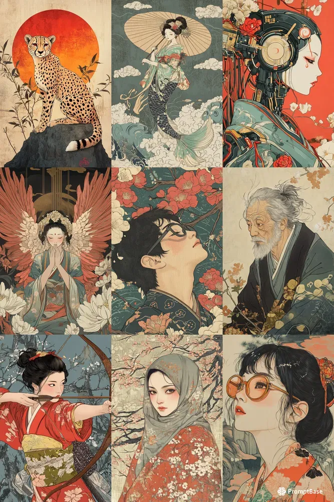 Ukiyo E Traditional Japanese Paintings Midjourney Prompt | PromptBase
