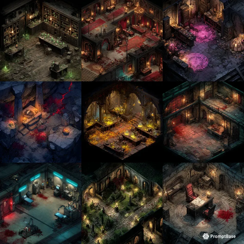 Isometric Horror Lab Scenes Midjourney Prompt | PromptBase