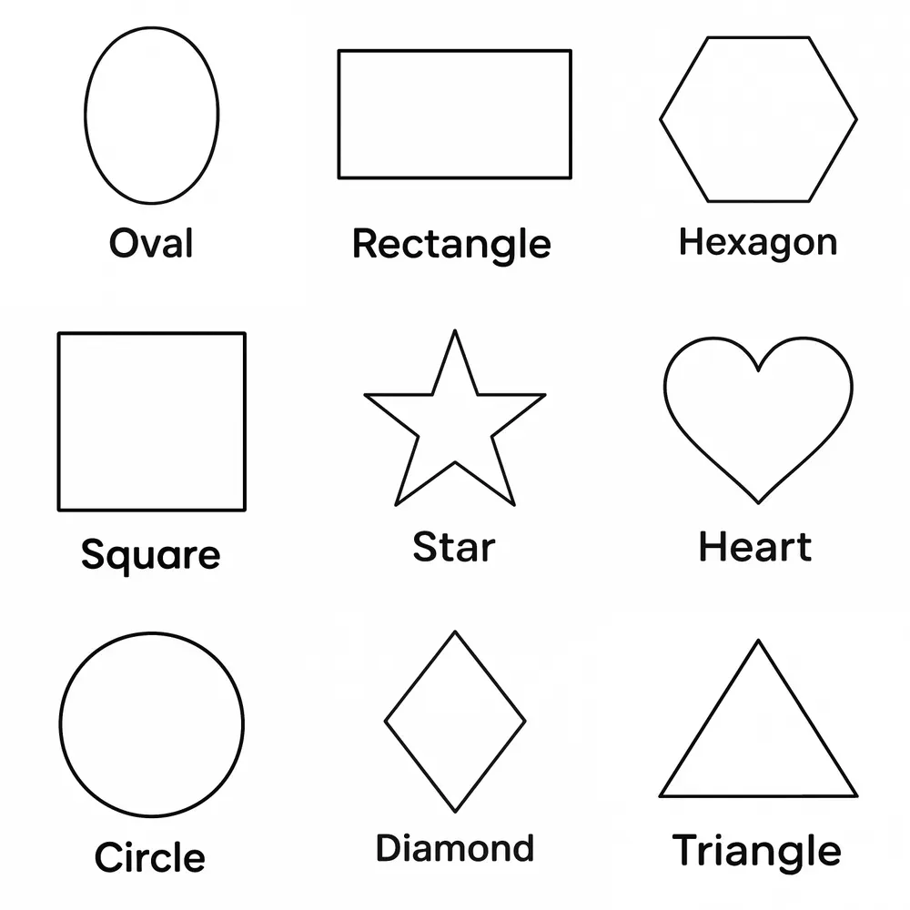Printable Black White Shape Flashcards ChatGPT Image Prompt | PromptBase