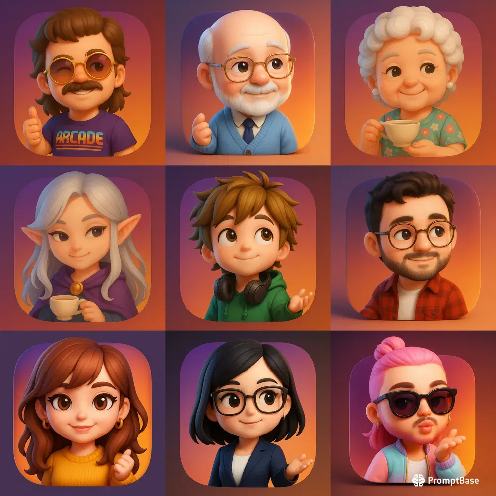 3D Chibi App Icons From Real Photos ChatGPT Image Prompt | PromptBase