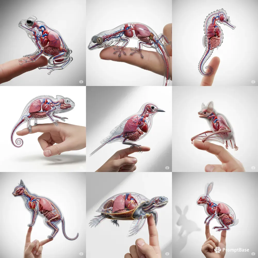 Transparent Creature Anatomy Renders Imagen Prompt | PromptBase