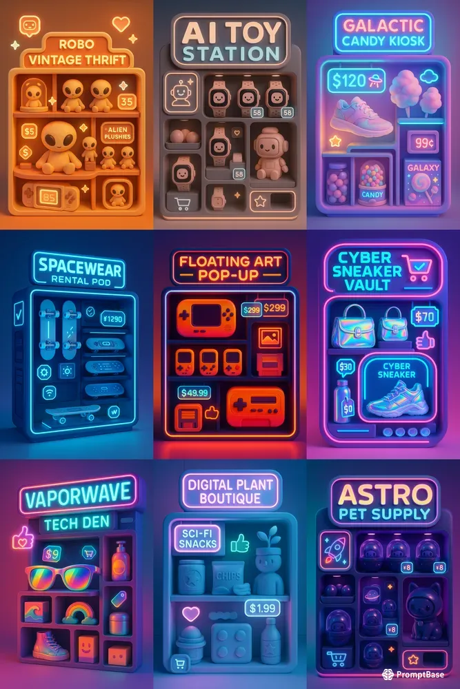 Stylized 3D Storefronts ChatGPT Image Prompt | PromptBase