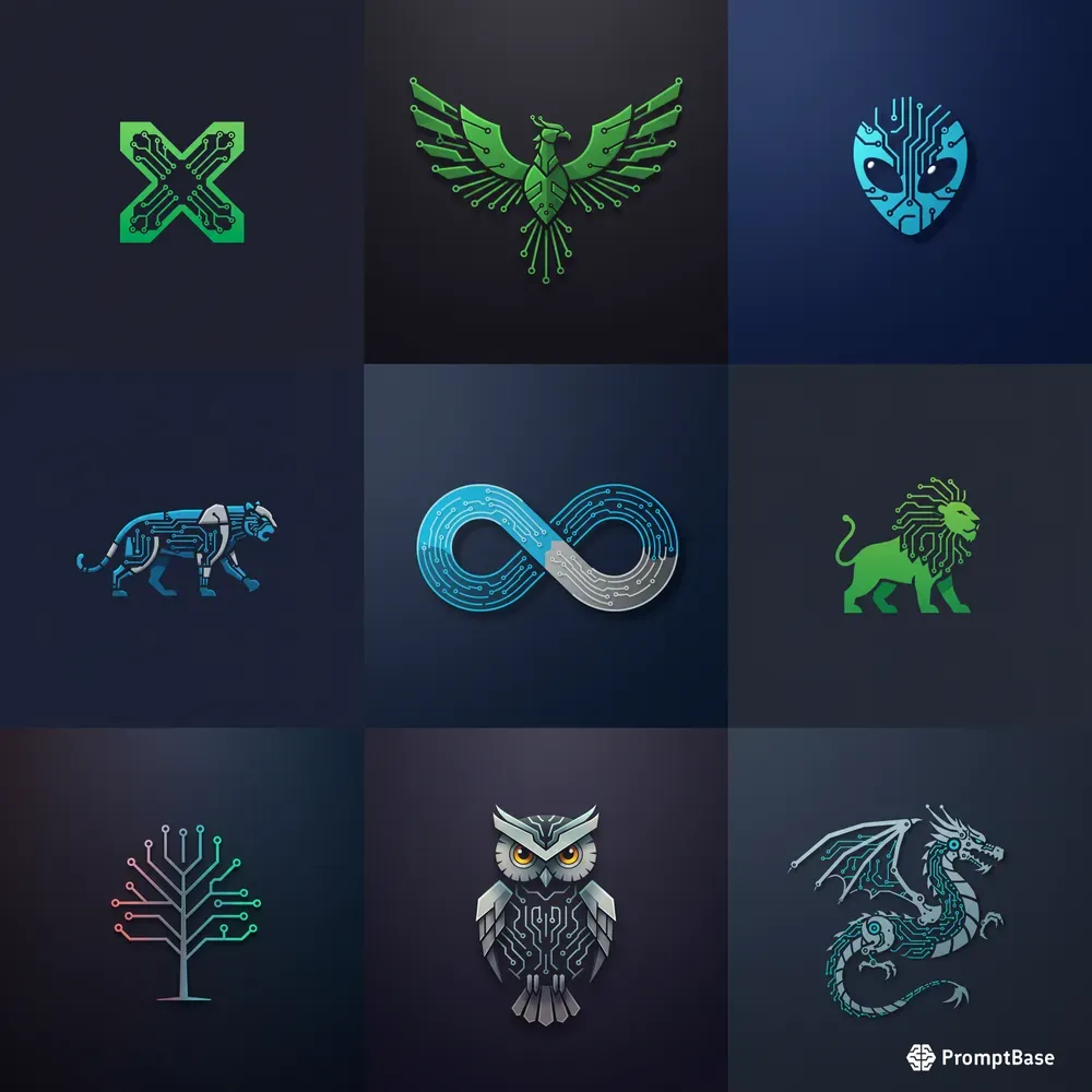 3D And 2D Corporate Tech Logos Imagen Prompt | PromptBase