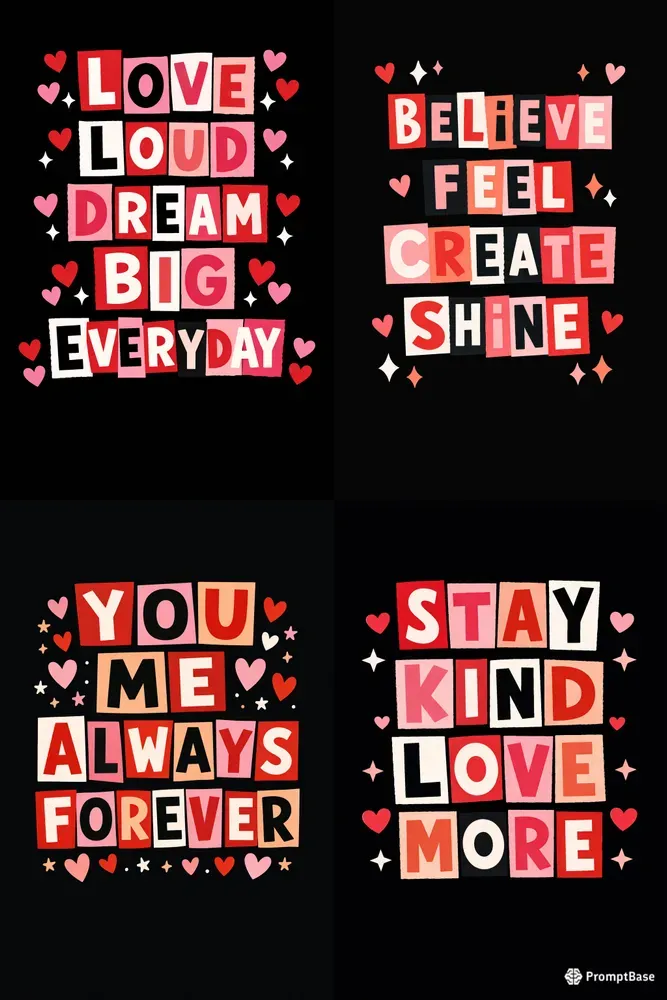 Bold Valentine Typography Posters ChatGPT Image Prompt | PromptBase