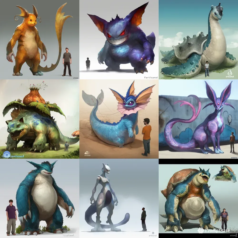 Concept Art Digital Realism Pokemon Midjourney Prompt | PromptBase