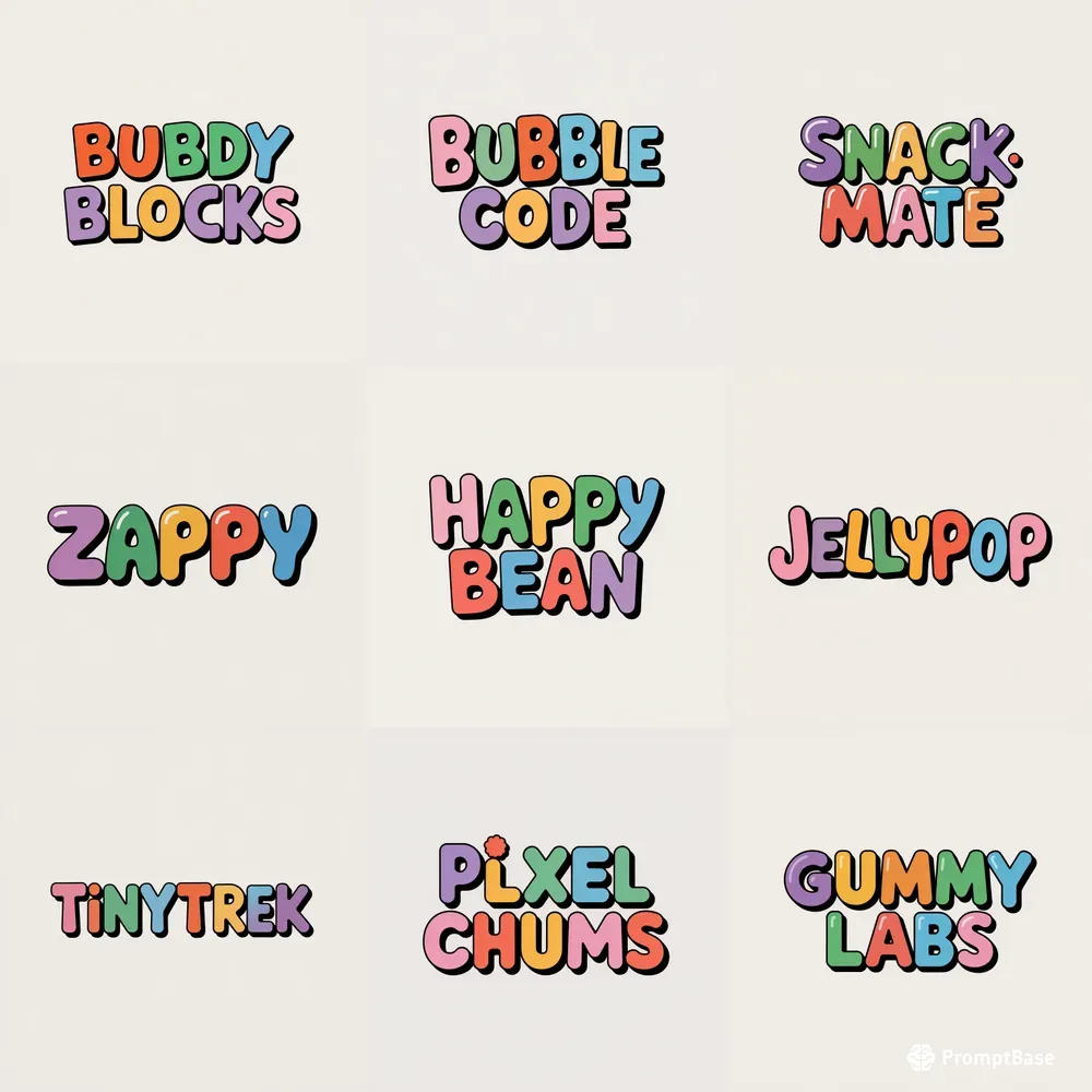 Bubble Text Logo Designs Ideogram Prompt | PromptBase