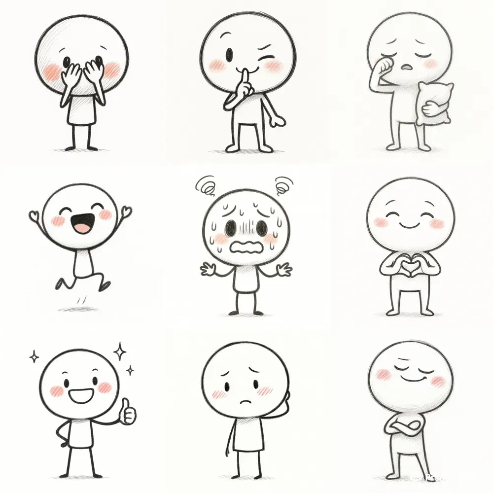 Cute Chibi Emotions Poses ChatGPT Image Prompt | PromptBase