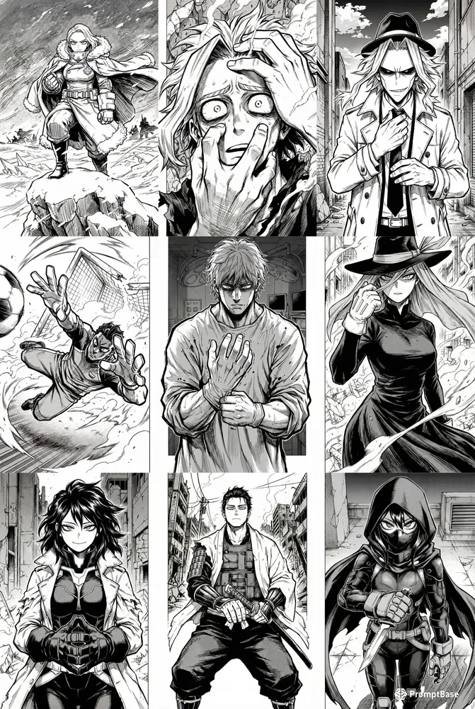 Kohei Horikoshi Style Mha Manga Art Gemini Image Prompt | PromptBase