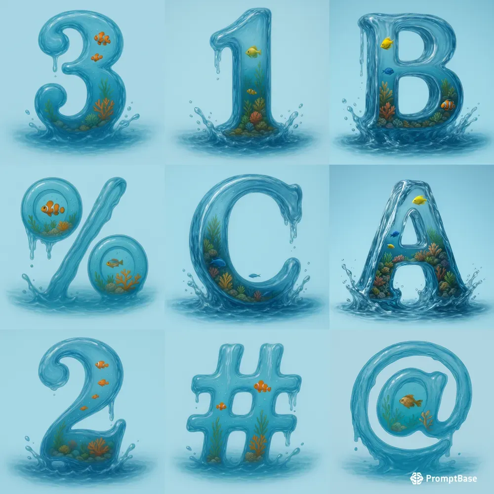 Hyper Realistic Water Letters ChatGPT Image Prompt | PromptBase