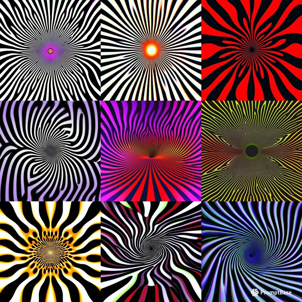Symmetrical Psychedelic Optical Patterns Midjourney Prompt | PromptBase