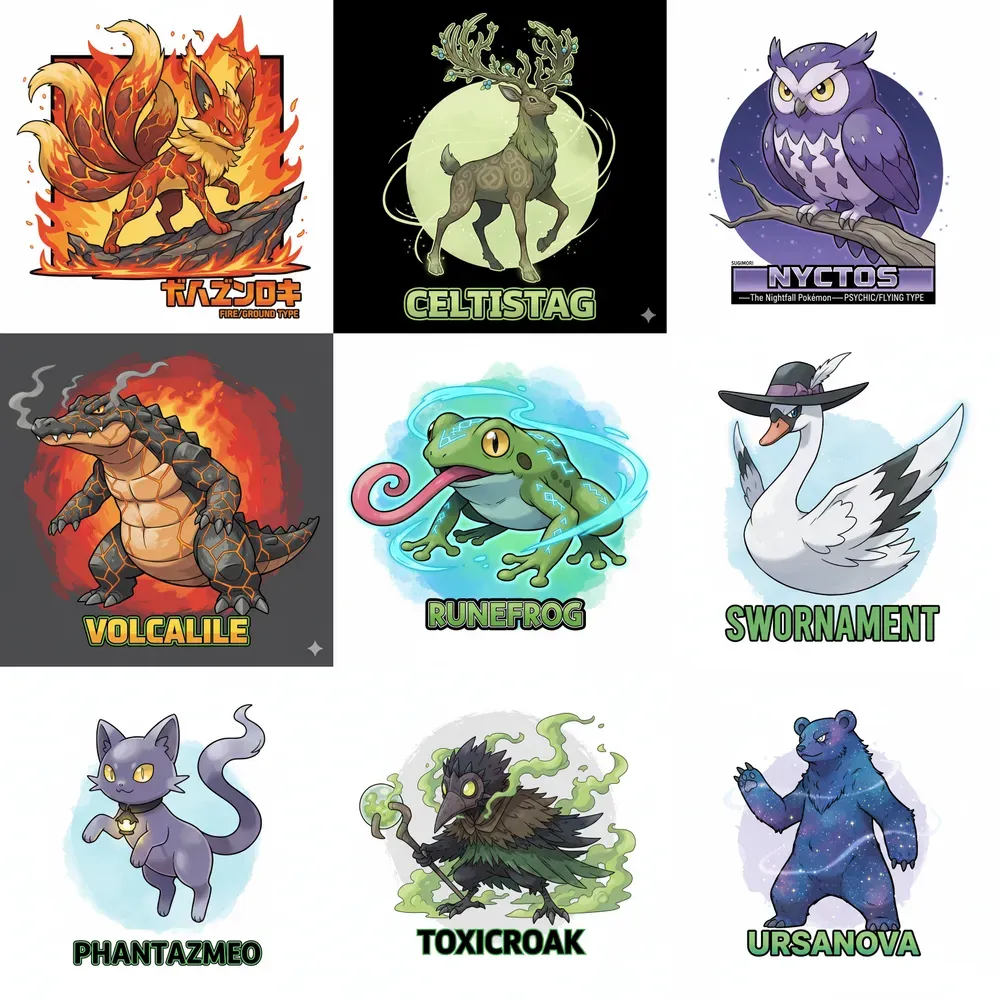 Fakemon Illustration Designs Gemini Image Prompt | PromptBase