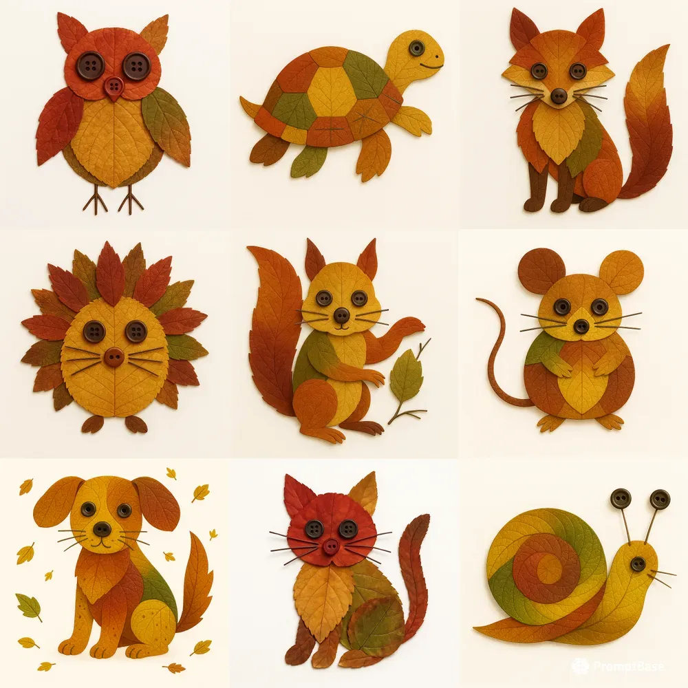 Leaves Animals Cliparts ChatGPT Image Prompt | PromptBase
