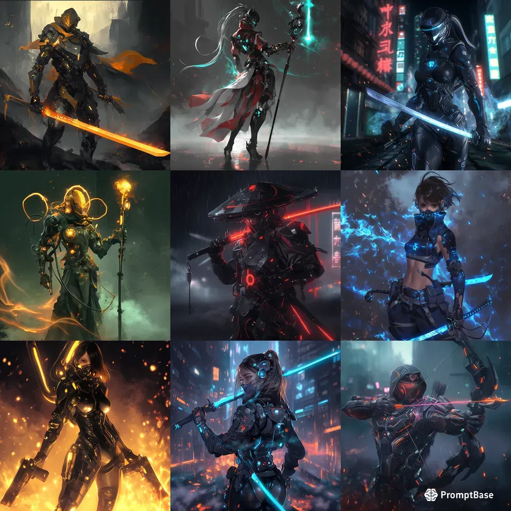 Scifi Futuristic Battle Characters Midjourney Prompt | PromptBase