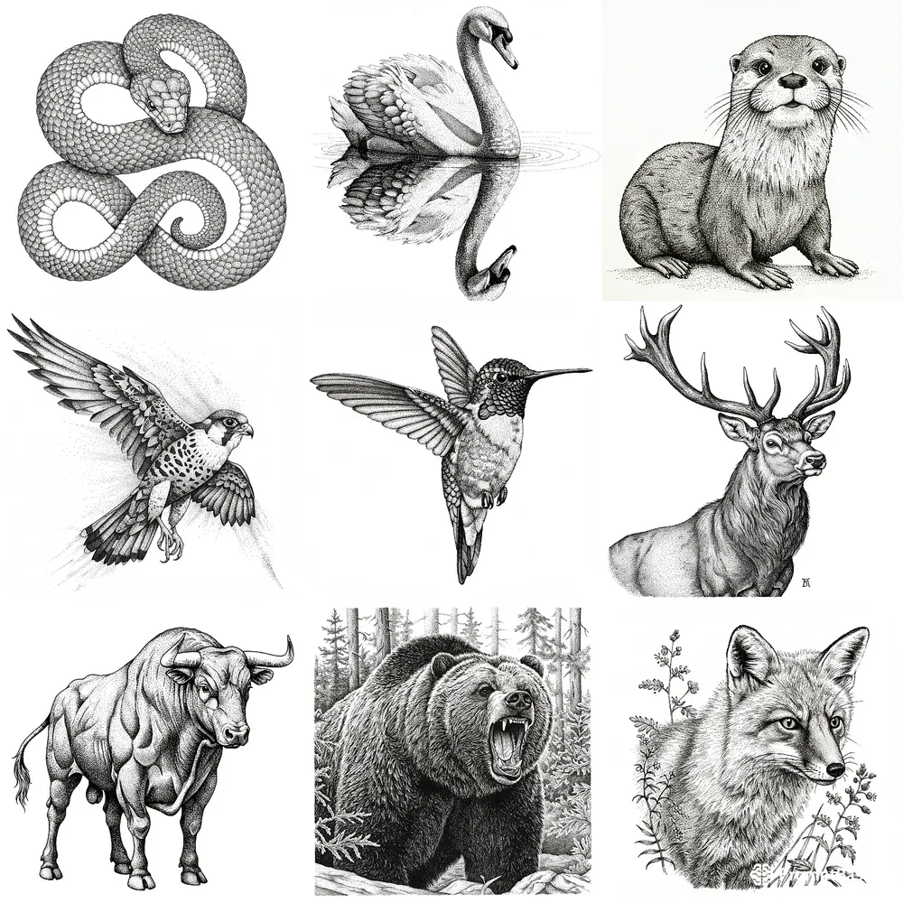 Detailed Stipple Animal Art DALL·E Prompt | PromptBase