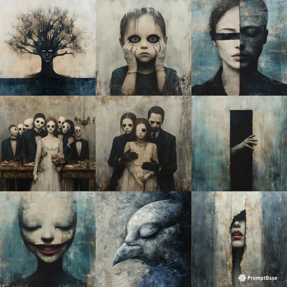 Distorted Surreal Portraits Midjourney Prompt | PromptBase